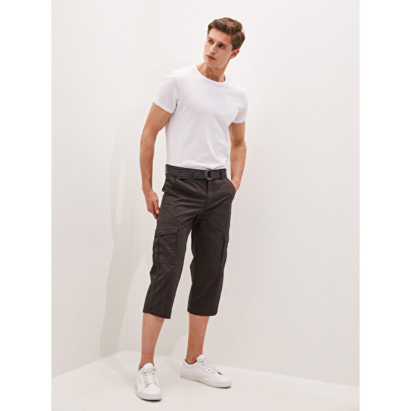 LCW CASUAL Standart Kalıp Kemerli Poplin Erkek Şort LCW CASUAL Standart Kalıp Kemerli Poplin Erkek Şort