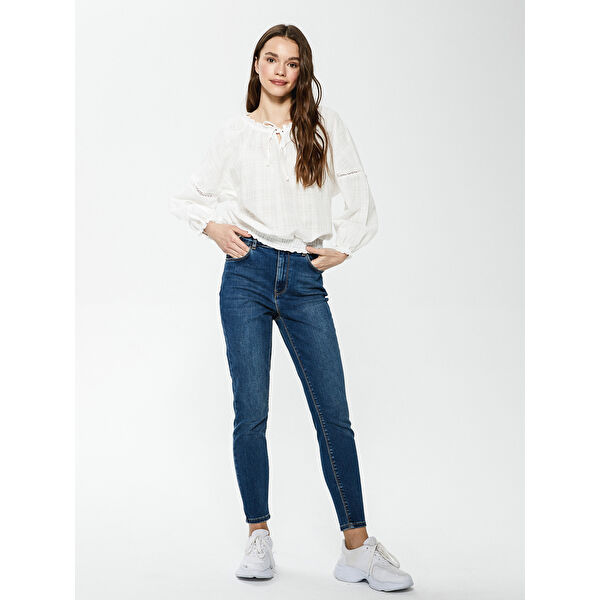 Yüksek Bel Ekstra Dar Fit Kadın Rodeo Jean Pantolon Yüksek Bel Ekstra Dar Fit Kadın Rodeo Jean Pantolon