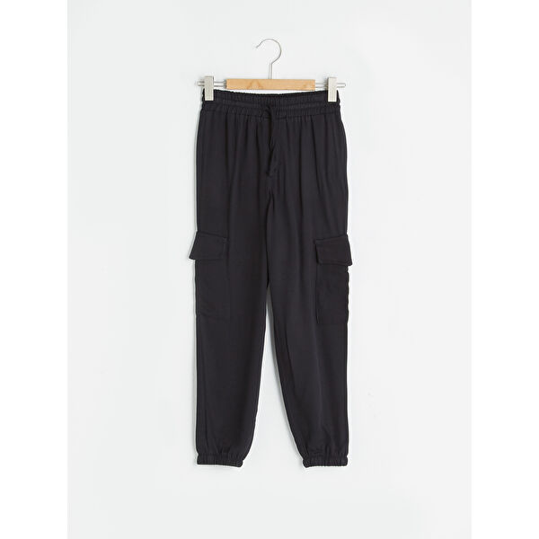 Beli Lastikli Basic Kız Çocuk Jogger Pantolon