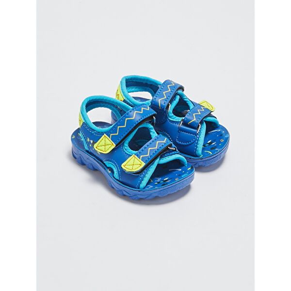 Baskılı Cırt Cırtlı Erkek Bebek Sandalet