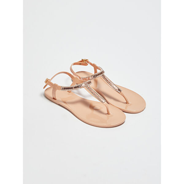 Taş Detaylı Kadın Parmak Arası Sandalet