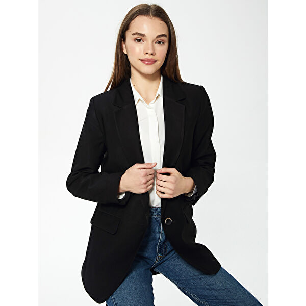 LCW VISION Düğme Kapamalı Düz Uzun Kollu Kadın Blazer Ceket