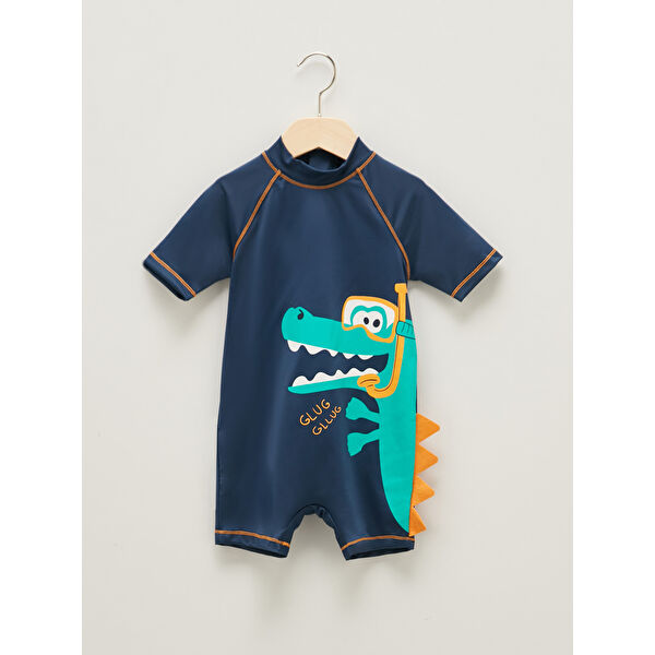 Esnek Kumaştan Baskılı Erkek Bebek Yüzme Giyim Esnek Kumaştan Baskılı Erkek Bebek Yüzme Giyim
