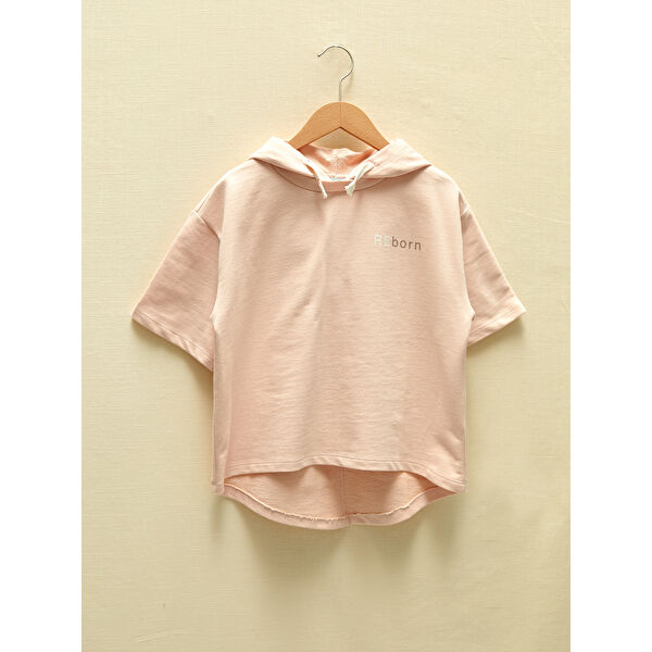 Kapüşonlu Basic Kısa Kollu Organik Pamuklu Kız Çocuk Sweatshirt Kapüşonlu Basic Kısa Kollu Organik Pamuklu Kız Çocuk Sweatshirt