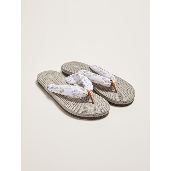 Kadın Hasır Taban Parmak Arası Plaj Terliği Kadın Hasır Taban Parmak Arası Plaj Terliği