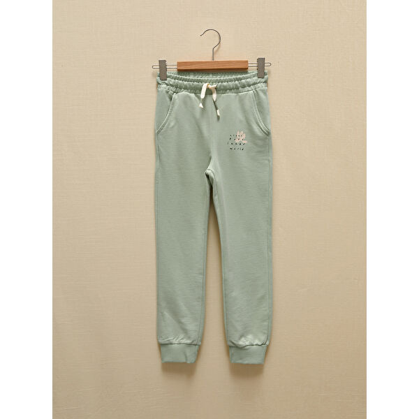 Beli Lastikli Organik Pamuklu Kız Çocuk Jogger Eşofman Altı