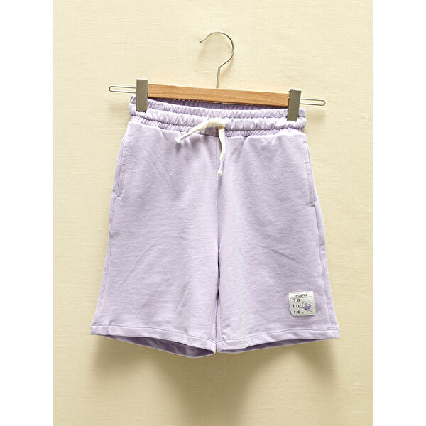 Beli Lastikli Organik Pamuklu Kız Çocuk Şort