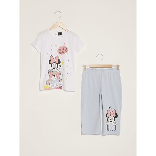 Bisiklet Yaka Minnie Mouse Baskılı Kısa Kollu Kız Çocuk Pijama Takımı Bisiklet Yaka Minnie Mouse Baskılı Kısa Kollu Kız Çocuk Pijama Takımı