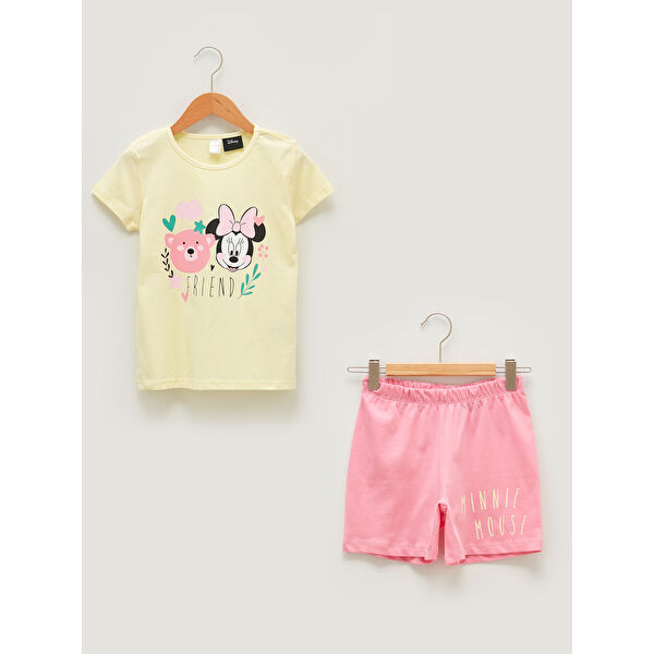 Bisiklet Yaka Minnie Mouse Baskılı Kısa Kollu Kız Çocuk Pijama Takımı Bisiklet Yaka Minnie Mouse Baskılı Kısa Kollu Kız Çocuk Pijama Takımı