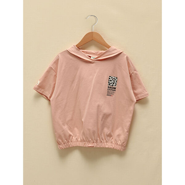 Kapüşonlu Baskılı Kısa Kollu Organik Pamuklu Kız Çocuk Sweatshirt Kapüşonlu Baskılı Kısa Kollu Organik Pamuklu Kız Çocuk Sweatshirt