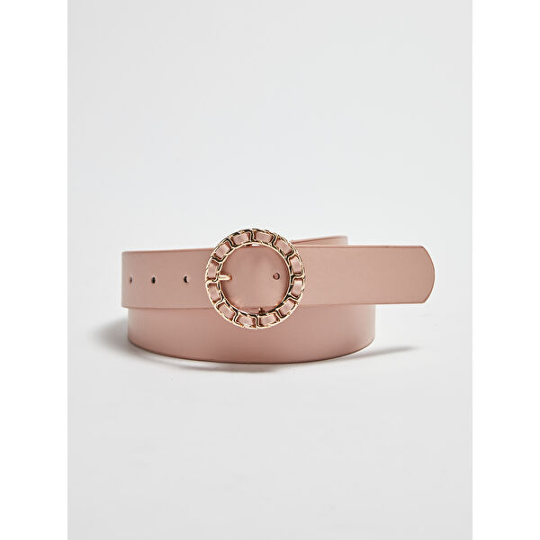 Kadın Deri Görünümlü Kot Kemeri