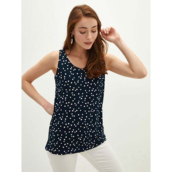 LCW BASIC U Yaka Askılı Puantiye Desenli Kadın Atlet