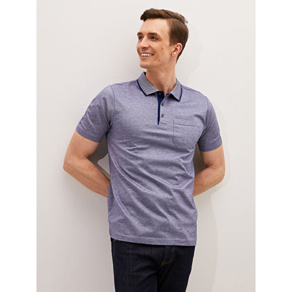 LCW CLASSIC Merserize Polo Yaka Kısa Kollu Desenli Erkek Tişört