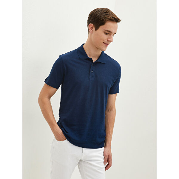 LCW CLASSIC Polo Yaka Kısa Kollu Keten Erkek Tişört