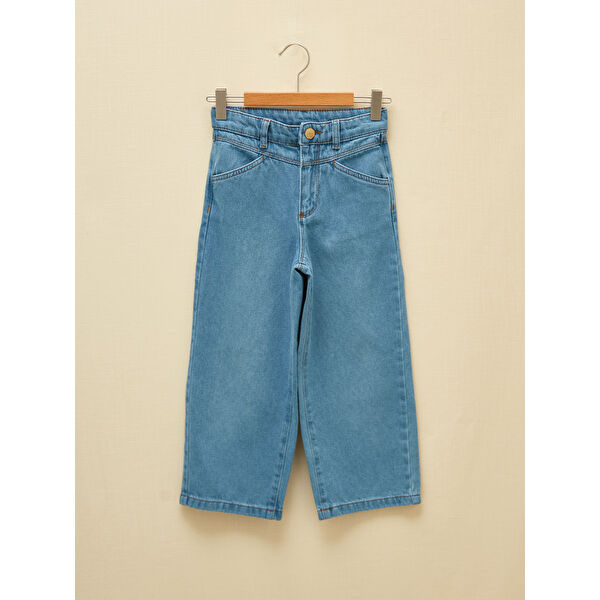 LCW GREEN Basic Geniş Paça Organik Pamuklu Kız Çocuk Jean Pantolon LCW GREEN Basic Geniş Paça Organik Pamuklu Kız Çocuk Jean Pantolon