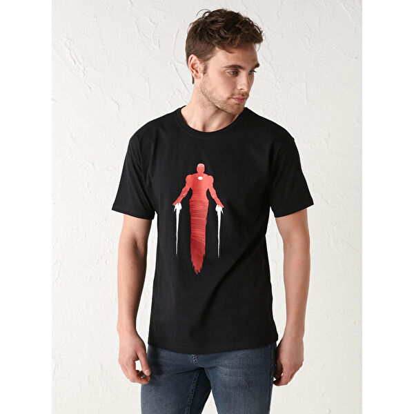 LCW CASUAL Bisiklet Yaka Kısa Kollu Iron Man Baskılı Penye Erkek Tişört LCW CASUAL Bisiklet Yaka Kısa Kollu Iron Man Baskılı Penye Erkek Tişört