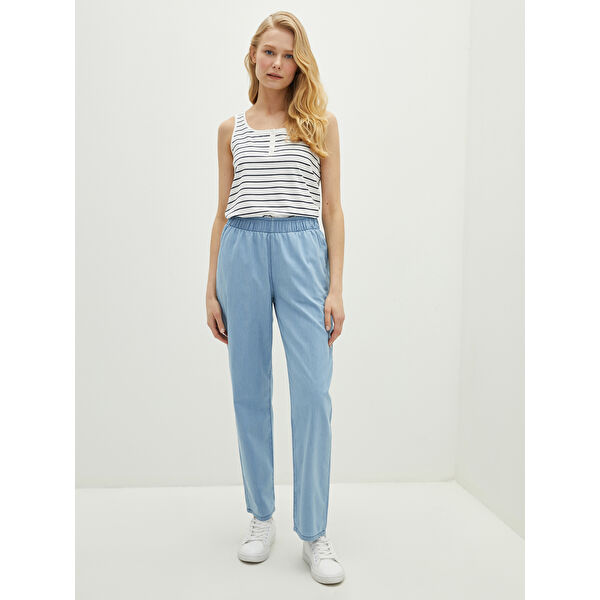 LCW GRACE Beli Lastikli Cep Detaylı Kadın Jean Pantolon