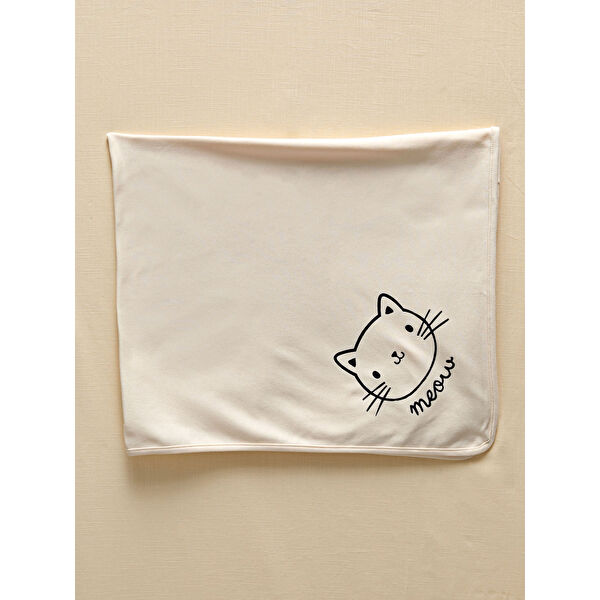 LCW GREEN Baskılı Organik Pamuklu Bebek Battaniyesi