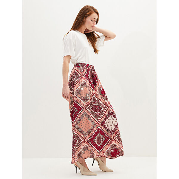 LCW GRACE Beli Lastikli Desenli A Kesim Krinkle Kumaş Kadın Etek LCW GRACE Beli Lastikli Desenli A Kesim Krinkle Kumaş Kadın Etek