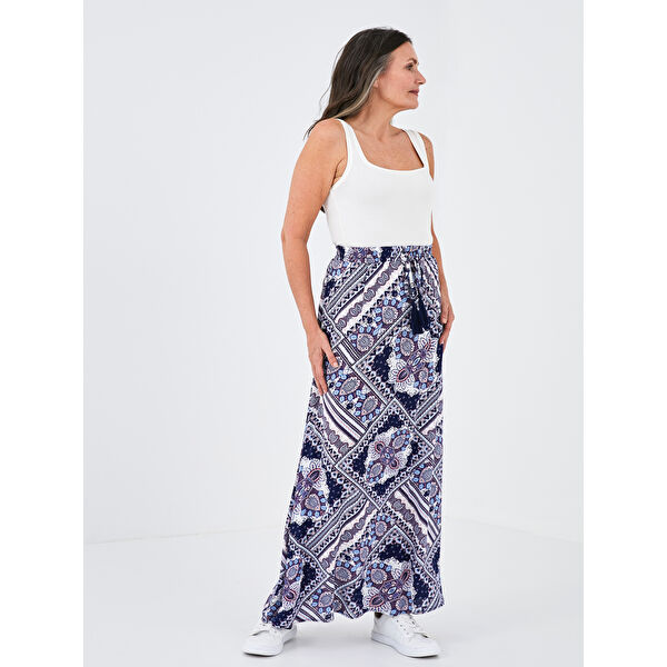 LCW GRACE Beli Lastikli Desenli A Kesim Krinkle Kumaş Kadın Etek LCW GRACE Beli Lastikli Desenli A Kesim Krinkle Kumaş Kadın Etek