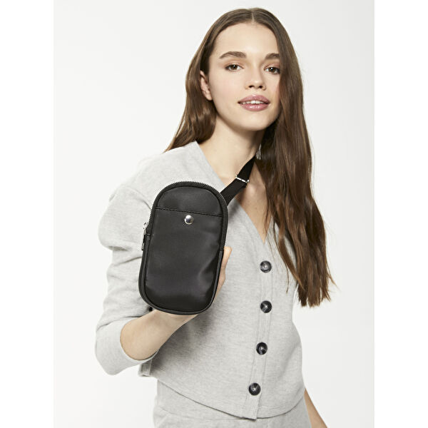 Deri Görünümlü Telefon Çantası