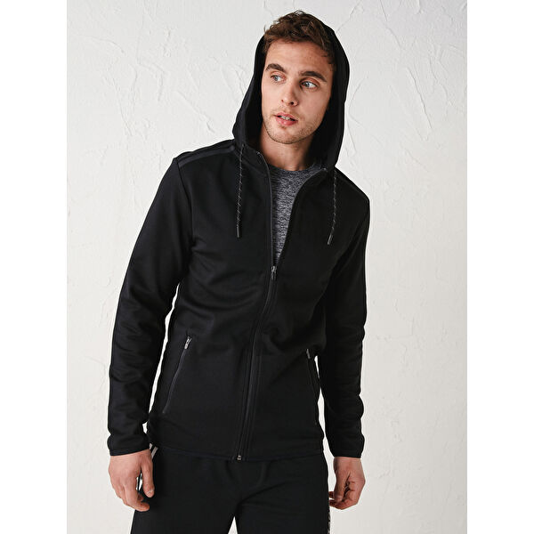 Standart Kalıp Kapüşonlu Erkek Aktif Spor Hırka Standart Kalıp Kapüşonlu Erkek Aktif Spor Hırka