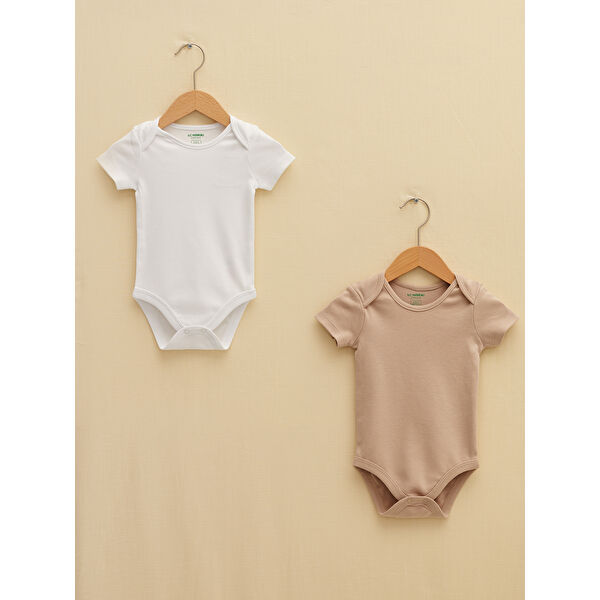 Bisiklet Yaka Kısa Kollu Basic Organik Pamuklu Erkek Bebek Çıtçıtlı Body 2'li Bisiklet Yaka Kısa Kollu Basic Organik Pamuklu Erkek Bebek Çıtçıtlı Body 2'li