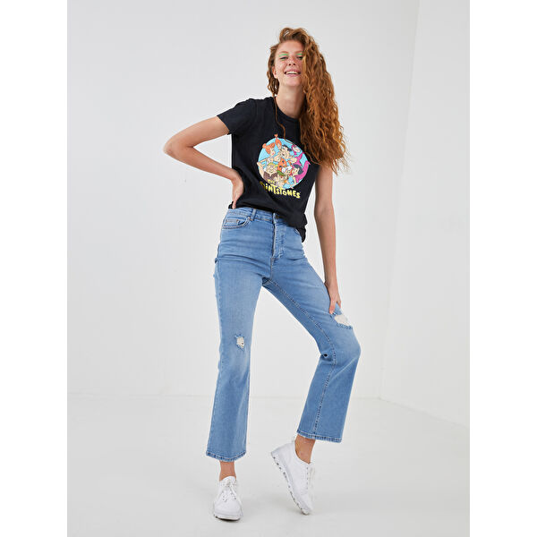 XSIDE Bol Fit İspanyol Paça Kadın Jean Pantolon