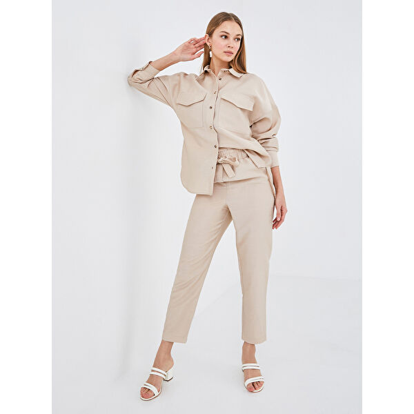 LCW VISION Yüksek Bel Regular Fit Bilek Boy Tencel Kumaş Kadın Pantolon LCW VISION Yüksek Bel Regular Fit Bilek Boy Tencel Kumaş Kadın Pantolon