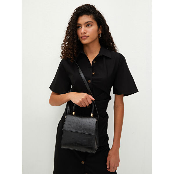 Deri Görünümlü Kadın Çapraz Çanta