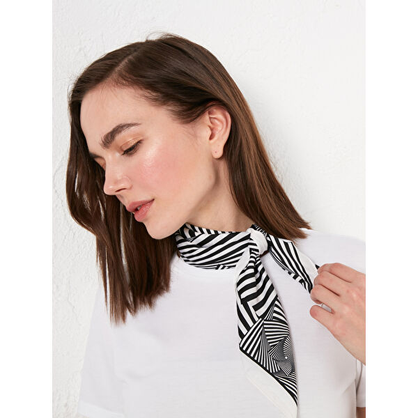 Desenli Saten Bandana