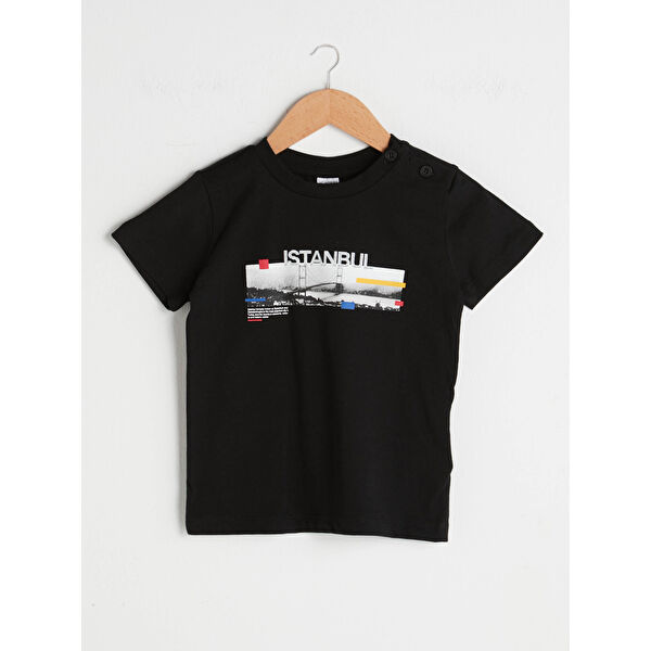 Bisiklet Yaka Kısa Kollu İstanbul Baskılı Erkek Bebek Tişört Bisiklet Yaka Kısa Kollu İstanbul Baskılı Erkek Bebek Tişört