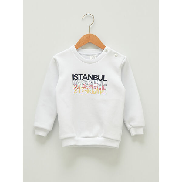 Bisiklet Yaka Uzun Kollu İstanbul Baskılı Erkek Bebek Sweatshirt Bisiklet Yaka Uzun Kollu İstanbul Baskılı Erkek Bebek Sweatshirt