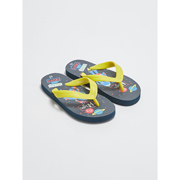 Baskılı Parmak Arası Erkek Çocuk Plaj Terliği