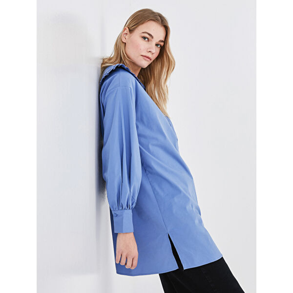 MODEST Bebe Yaka Düz Uzun Kollu Oversize Poplin Kadın Tunik MODEST Bebe Yaka Düz Uzun Kollu Oversize Poplin Kadın Tunik