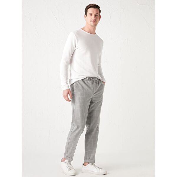 LCW VISION Beli Lastikli Kareli Erkek Pantolon