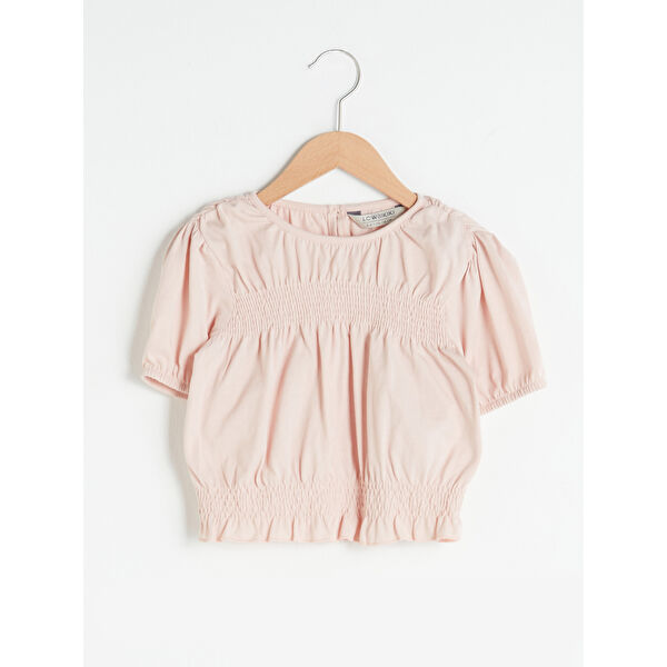 Bisiklet Yaka Basic Kısa Kollu Pamuklu Kız Çocuk Tişört