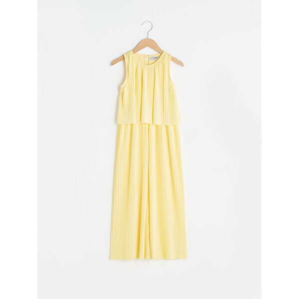 Bisiklet Yaka Basic Pileli Kız Çocuk Tulum Bisiklet Yaka Basic Pileli Kız Çocuk Tulum