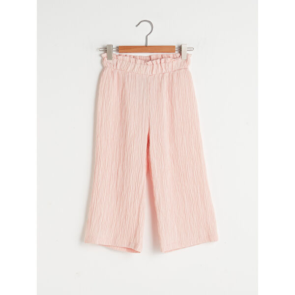 Beli Lastikli Basic Geniş Paça Kız Çocuk Pantolon