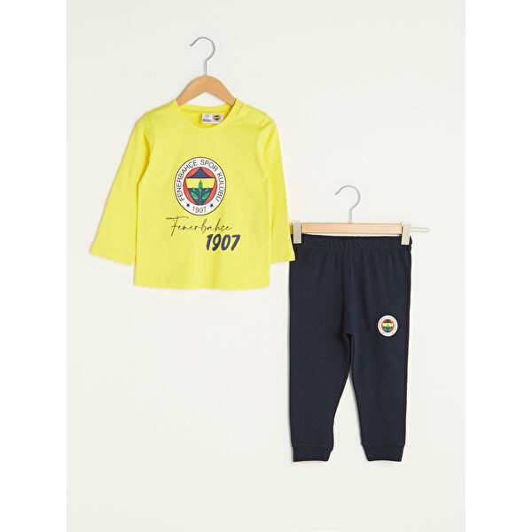 Bisiklet Yaka Uzun Kollu Fenerbahçe Amblemli Erkek Bebek Pijama Takımı Bisiklet Yaka Uzun Kollu Fenerbahçe Amblemli Erkek Bebek Pijama Takımı