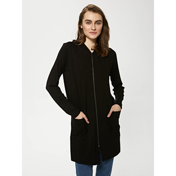 LCW BASIC Kapüşon Yaka Düz Uzun Kollu Viskon Kadın Hırka LCW BASIC Kapüşon Yaka Düz Uzun Kollu Viskon Kadın Hırka