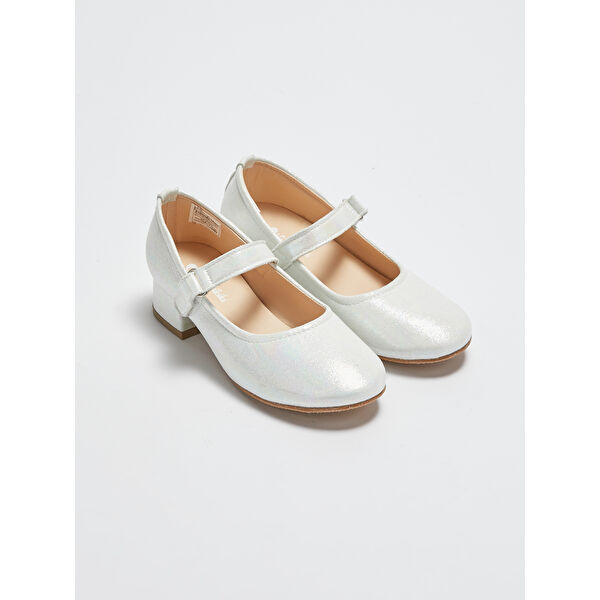 Deri Görünümlü Topuklu Kız Çocuk Babet