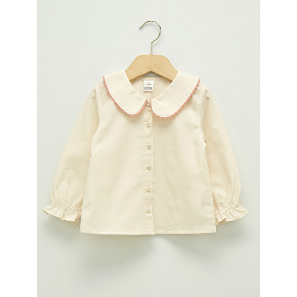 Bebe Yaka Uzun Kollu Basic Pamuklu Kız Bebek Gömlek Bebe Yaka Uzun Kollu Basic Pamuklu Kız Bebek Gömlek