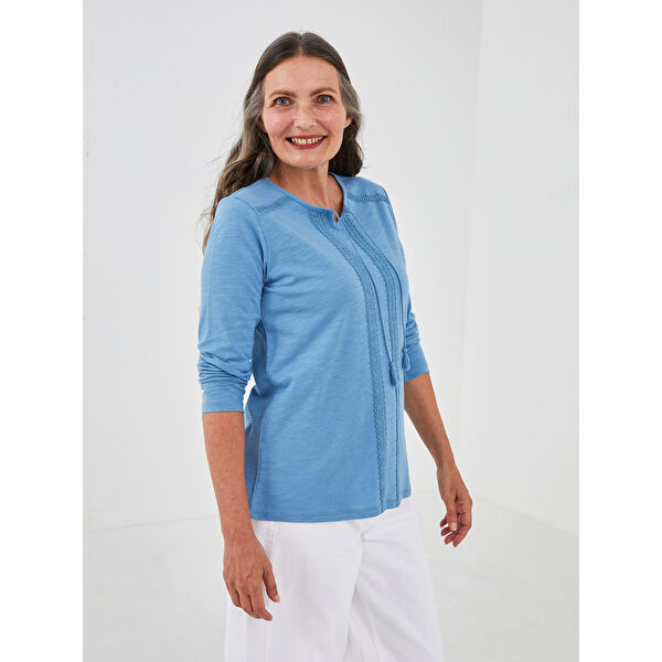 LCW GRACE Bağlamalı Yaka Nakışlı Uzun Kollu Kadın Bluz LCW GRACE Bağlamalı Yaka Nakışlı Uzun Kollu Kadın Bluz