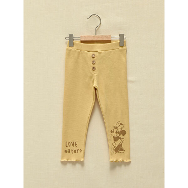 Minnie Mouse Baskılı Organik Pamuklu Kız Bebek Uzun Tayt Minnie Mouse Baskılı Organik Pamuklu Kız Bebek Uzun Tayt