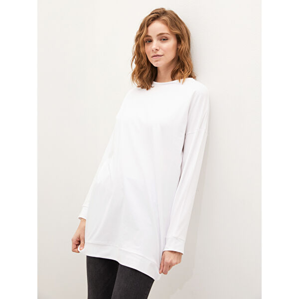 LCW BASIC Bisiklet Yaka Düz Uzun Kollu Kadın Tunik