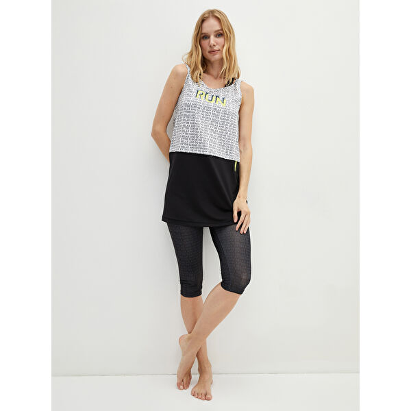 LCW DREAM U Yaka Baskılı Kadın Tesettür Mayo Takımı