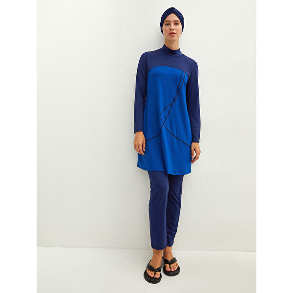 LCW DREAM Yarım Balıkçı Yaka Renk Bloklu Uzun Kollu Kadın Tesettür Mayo Takımı LCW DREAM Yarım Balıkçı Yaka Renk Bloklu Uzun Kollu Kadın Tesettür Mayo Takımı