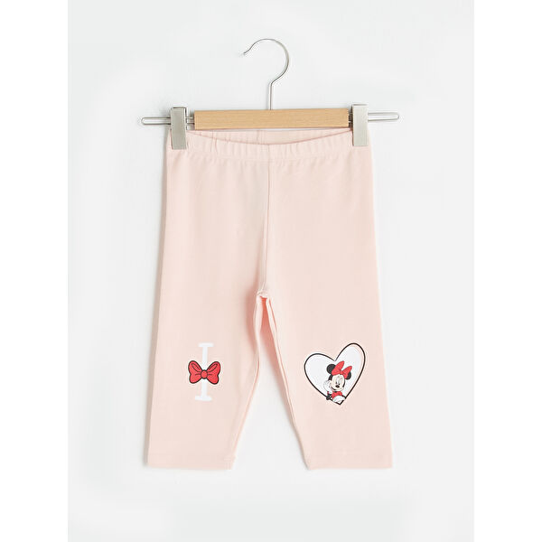 Beli Lastikli Minnie Mouse Baskılı Kız Bebek Tayt