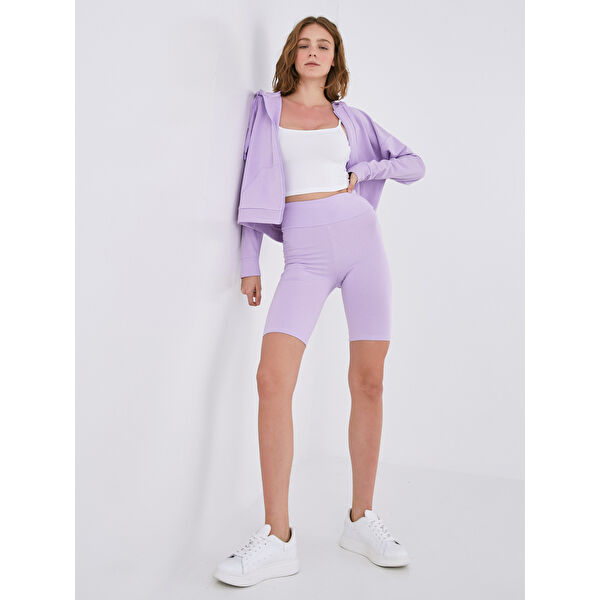 LCW CASUAL Beli Lastikli Düz Kadın Biker Tayt